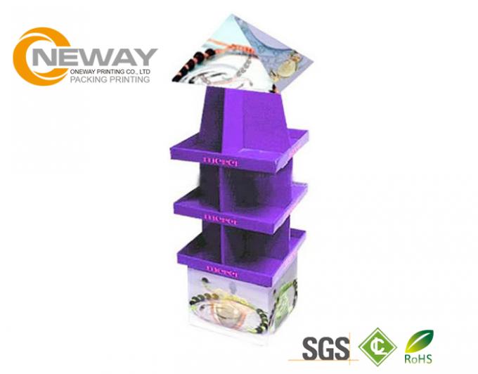 Corrugated Red Glossy Cardboard Pop Displays / Lightweight Folding ...