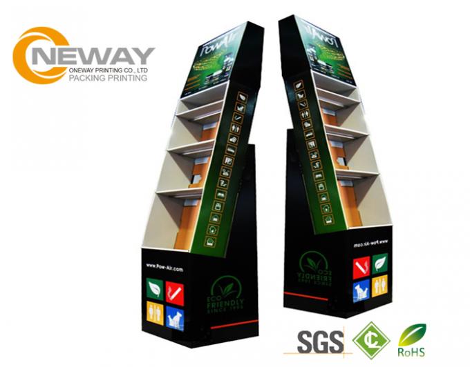 Ladder Shape Cardboard Floor Display Stand , cardboard display unit ...